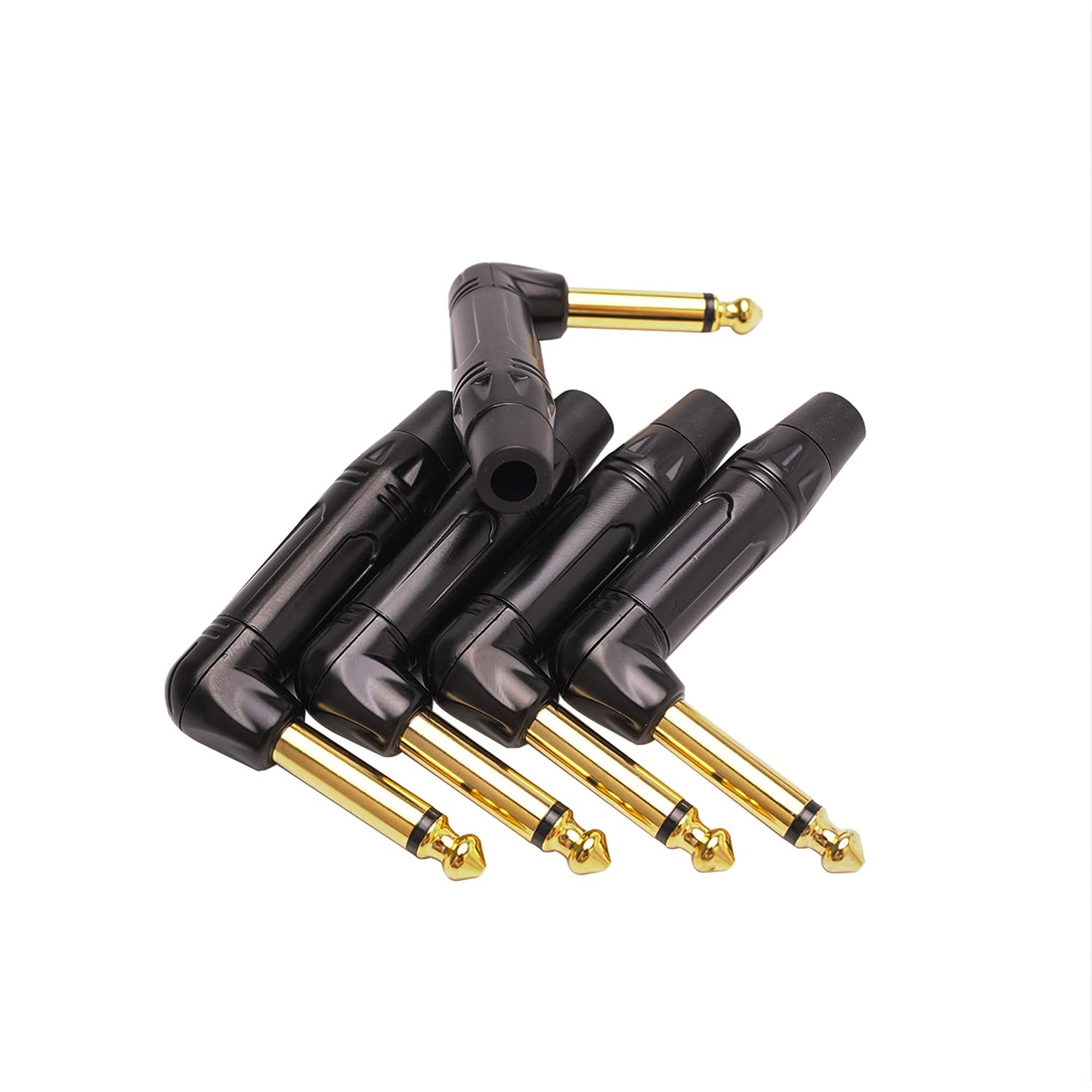 1/4" Audio Plugs 6.35mm TS Male, Heavy Duty Connector for DJ Mixer ...