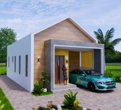 Small House Plan 6x9 Meter 2 Beds 20x30 Feet Gable Roof PDF Plan (A4 ...