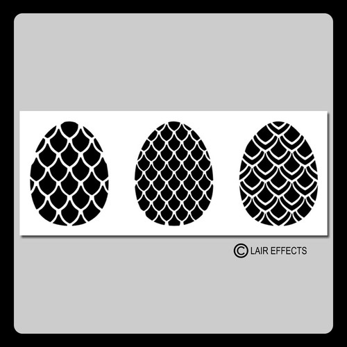 3 in 1 Baby Dragon Eggs STENCIL Template 3 scale types Cute/Fantasy ...