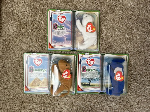 McDonald’s Ty Legends Teenie Beanie Babies Peanut Chilly Humphrey NIB ...