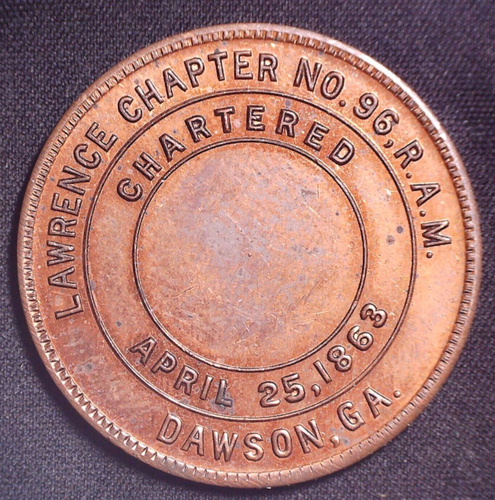 Lawrence Chapter No 96 Masonic Penny Token Dawson Georgia | eBay