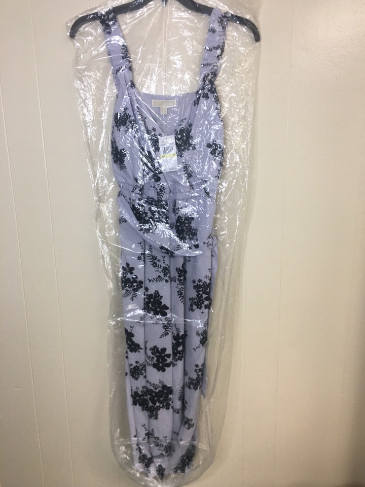 NWT Michael Kors Floral Crepe Belted Jumpsuit M | eBay
