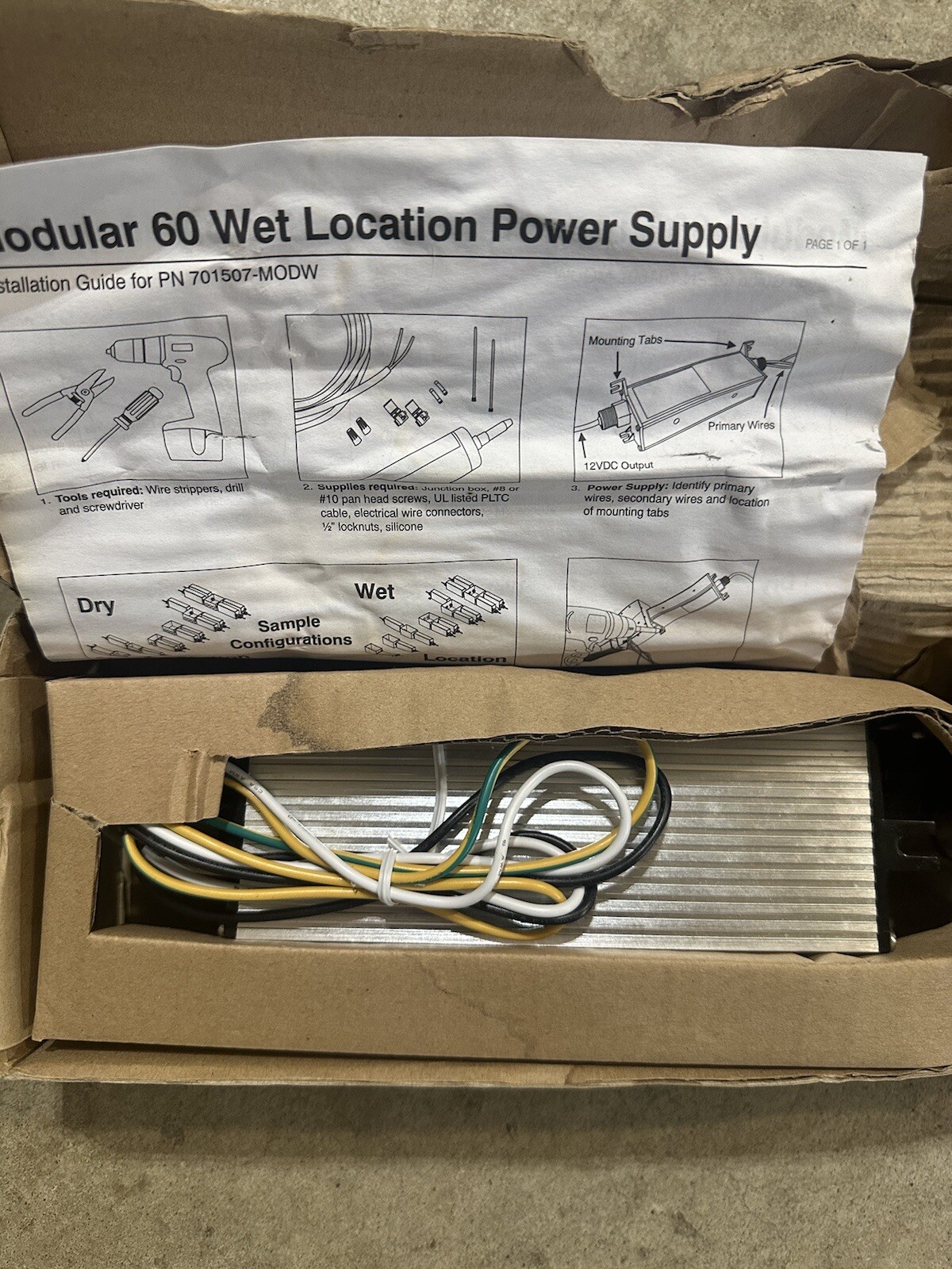 Sloan LED Modular 60w 12 Volt Ip68 Rated DC Power Supply #701507 MODW ...