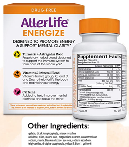 AllerLife Energize Capsules, Daily Dietary Supplement & Energy Support ...