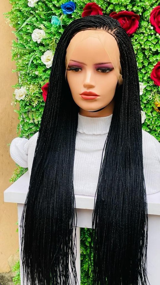 MICRO BOX BRAIDS WIGS ON FULL LACE CLOSURE 36" | eBay