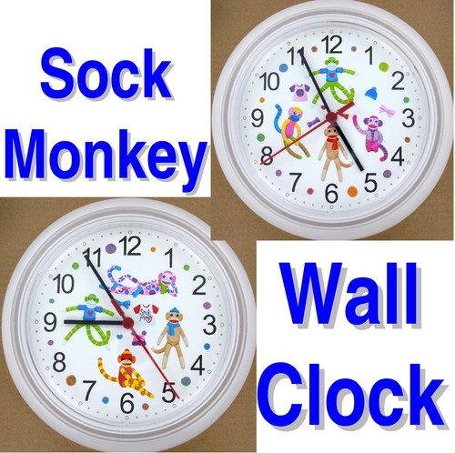 SOCK MONKEY Wall Clock New Stuffed Monkeys Folk Art Kitsch Rockford NEW | eBay