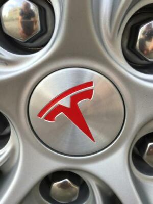 Tesla Model S/X/3/Y Wheel Center Cap Rim Logo T Decals overlay Sticker ...