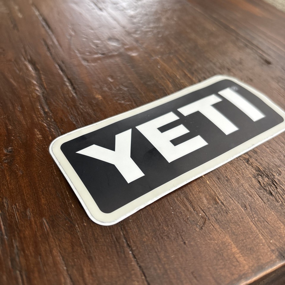 New Authentic YETI Sticker Swag/Decals Black background White Letters ...