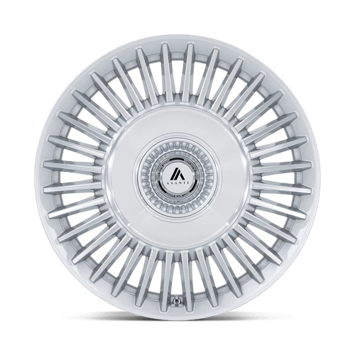 22X9 Asanti Black AB040 TIARA 5X112/120 35MM GLOSS SILVER BRIGHT MACH ...