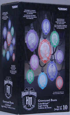 Disney Halloween Haunted Mansion 10 Graveyard Busts ColorMorph Lights ...