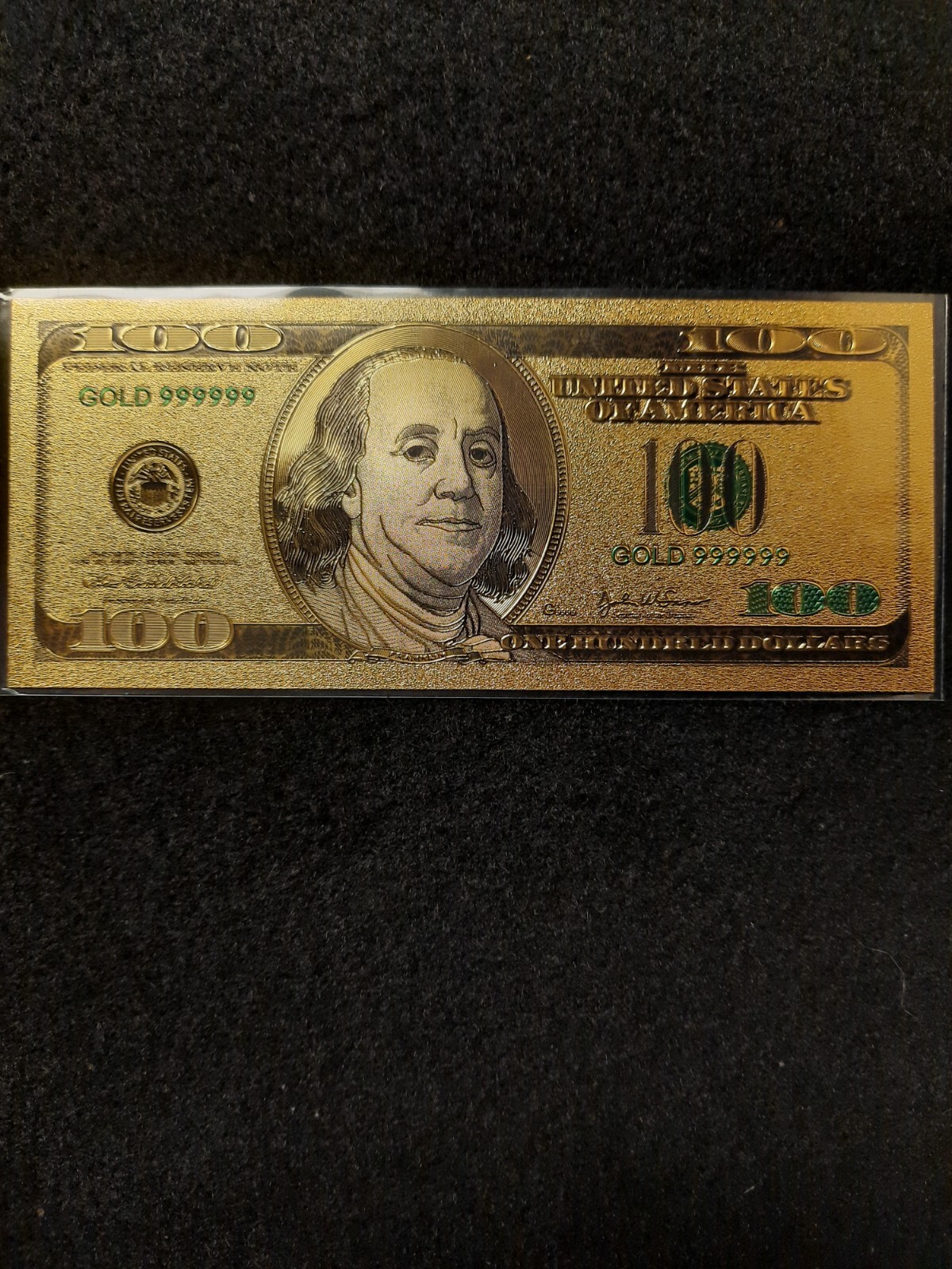 One Old Style $100 24k Gold Bank Note With Protective Sleeve (1) | eBay