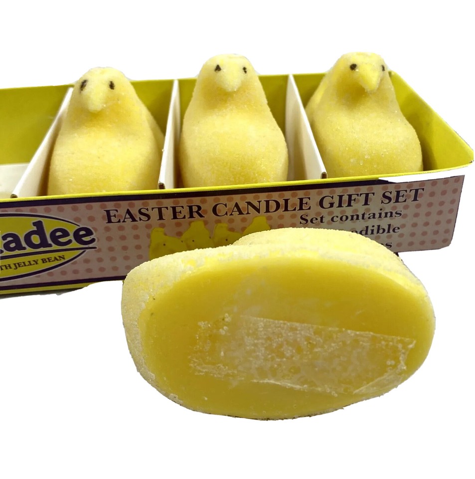 Chickadee Easter Candle Gift Set 4 Peeps Chickens Scented Yellow ...