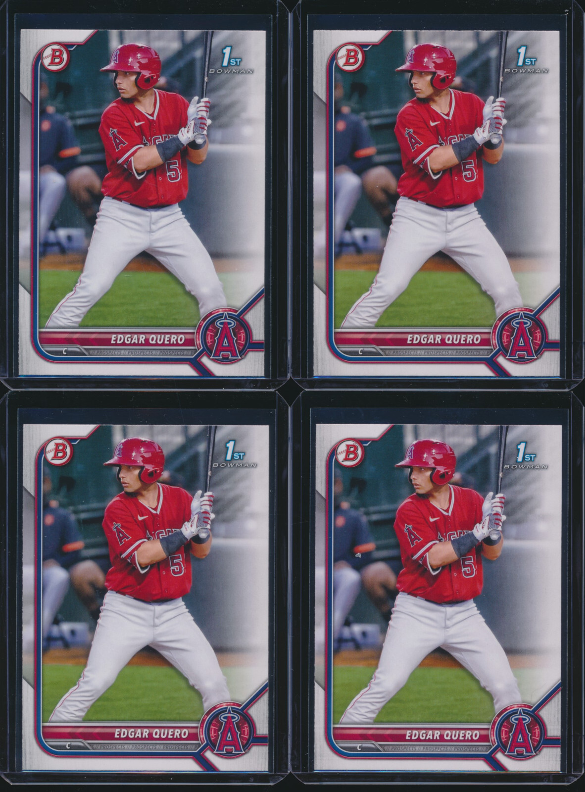 Lot of (4) EDGAR QUERO 1st 2022 Bowman Paper Prospects ANGELS Rookie RC ...