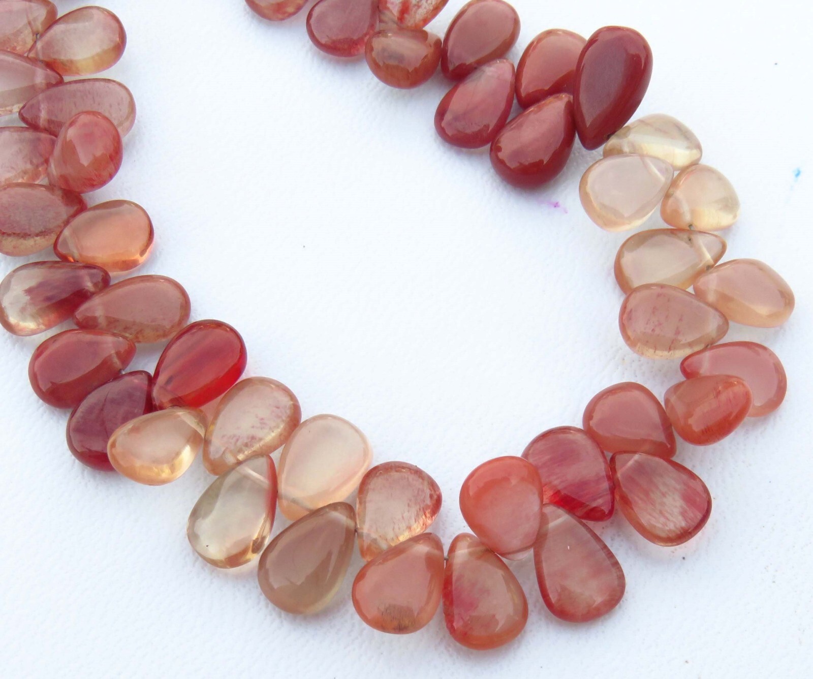 Natural Andesine Labradorite Smooth Gems Pear Beads 8"Strand 8.5-11mm ...