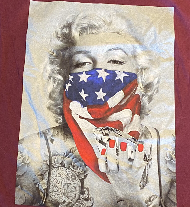 Marilyn Monroe Patriotic Flag Bandana & Diamond 3XL s… - Gem