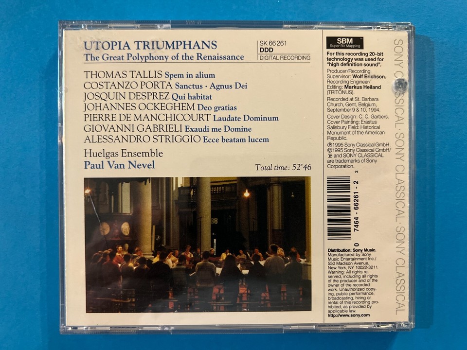 Utopia Triumphans: The Great Polyphony of the Renaissance (Excellent CD ...