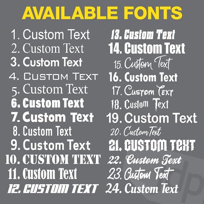 PERSONALISED CUSTOM NAME TEXT VINYL STICKER DECAL - 9 SIZE OPTIONS - 22 ...