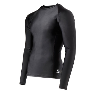 Men's Long sleeve sports top base layer black compression sports top ...
