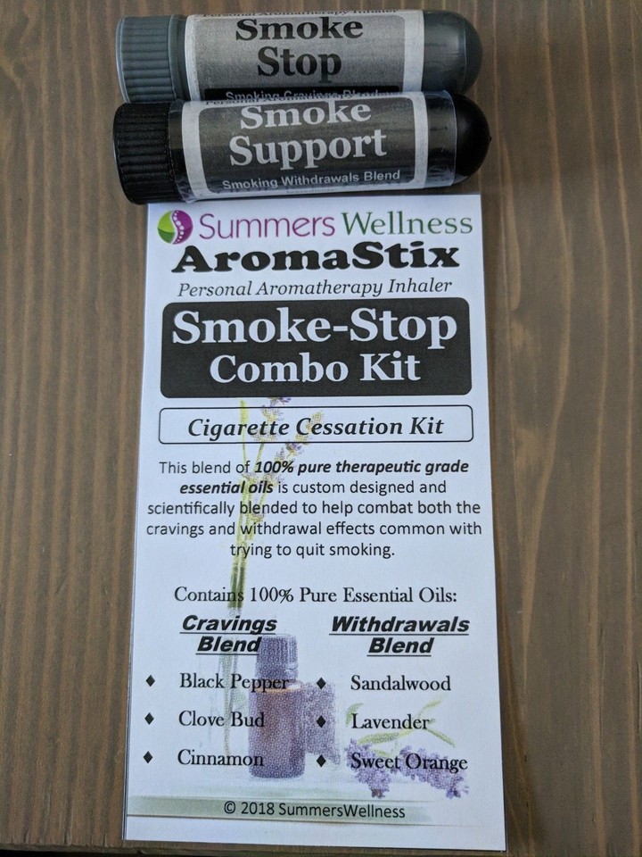 STOP SMOKING Aromatherapy Kit- 2-Pack Essential Oil Personal Inhaler ...