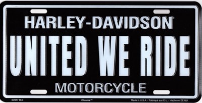 HARLEY DAVIDSON UNITED WE RIDE EMBOSSED METAL NOVELTY LICENSE PLATE TAG ...