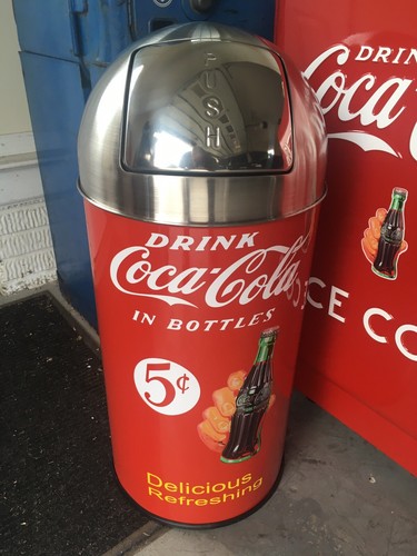 Coca Cola ICE COLD Trash Can SS TOP 12 Gal. 29" Tall | eBay