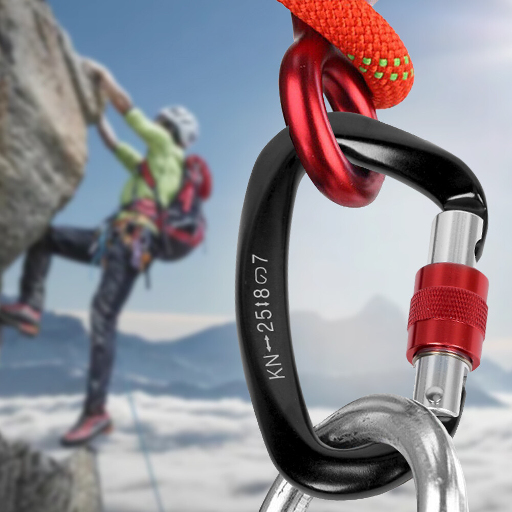 5pcs 25KN Screw Locking Carabiner Rock Climbing Rigging Equipments D ...