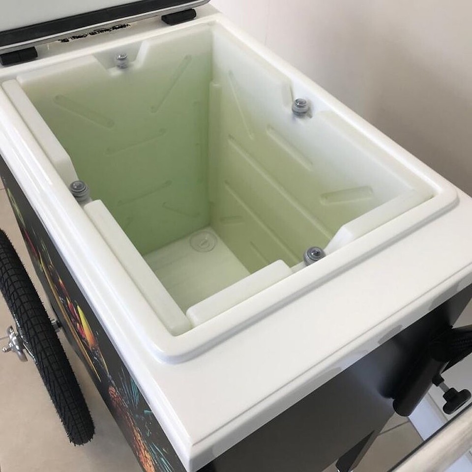 STREET VENDOR PUSH CART COOLER FRUIT BOWLS CART BEER CART MOBILE VENDOR ...