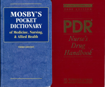 Lot of 2 Books Necessary to Nurses: PDR Drug Handbook, Mosby's Pocket ...