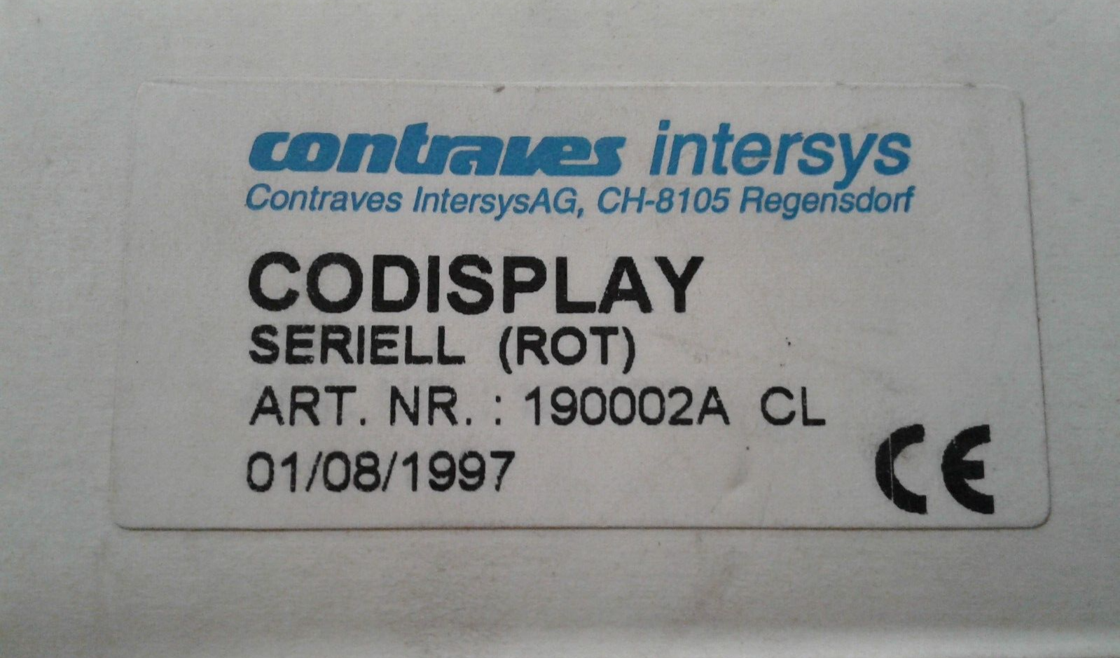 Codisplay 190002A Crameda Intersys Professional Operator Interfaces ...