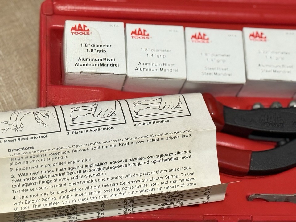 Mac Tools RG1000K Heavy Duty Riveting Tool Like New Never Used In ...