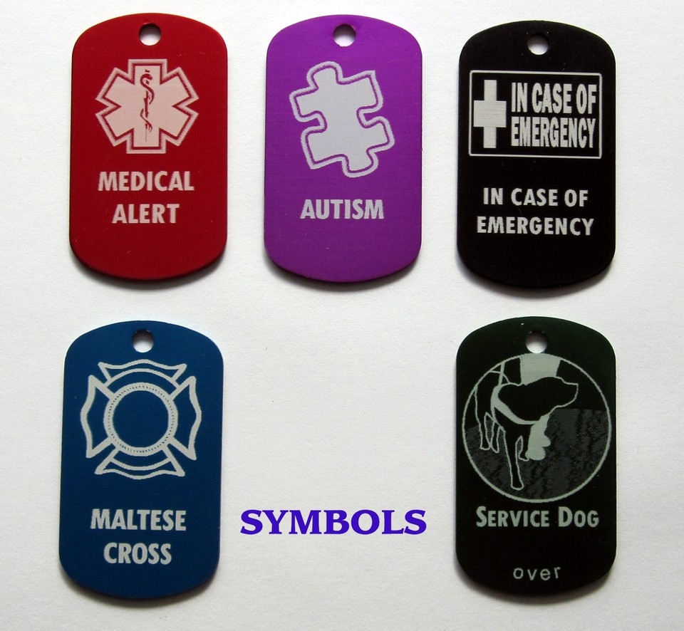 Medical Alert Id Tag Necklace - Free Custom Engraving Personalization ...