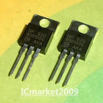 10 PCS MBR10100CT TO-220 MBR10100 B10100G 10.0 AMPS. Schottky Barrier ...