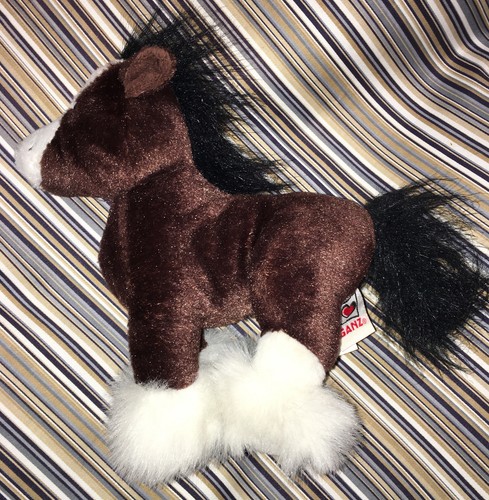 Ganz Webkins Clydesdale Horse Stuffie Plush Animal 9" Brown White No ...