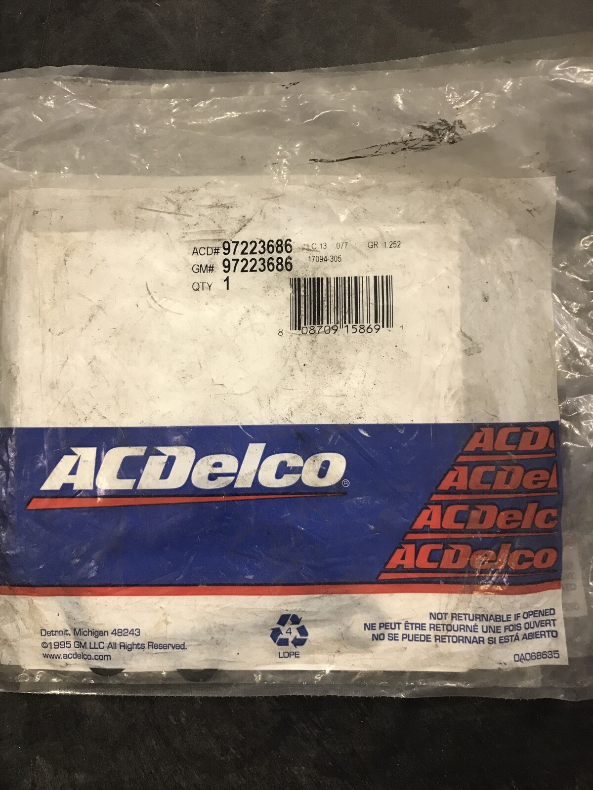 Engine Coolant Thermostat Housing Gasket ACDelco 97223686 for sale ...