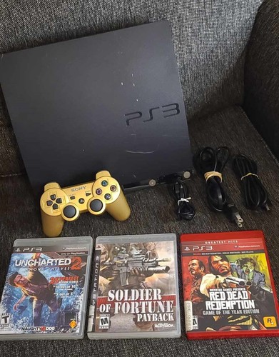 Sony PlayStation 3 Console PS3 250 GB Slim Black Bundle w/games! Tested ...