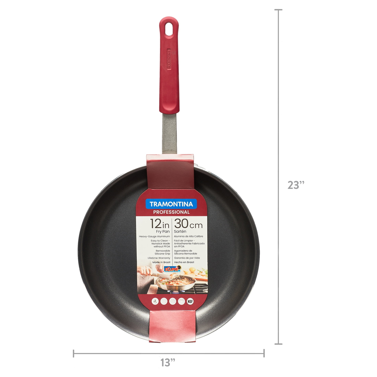 Tramontina Professional Aluminum 12"Non-Stick Fry Pan Heavy-gauge ...