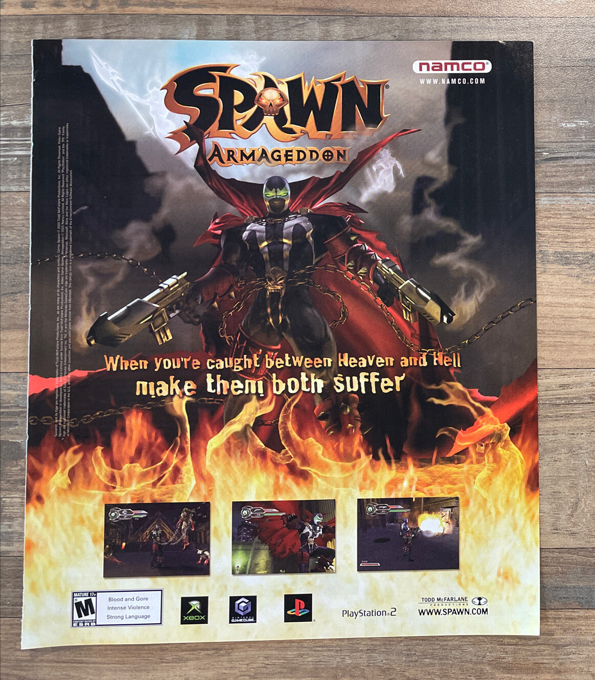 Spawn Armageddon XBOX PS2 Gamecube 2003 Namco Print Ad for Comic Book ...