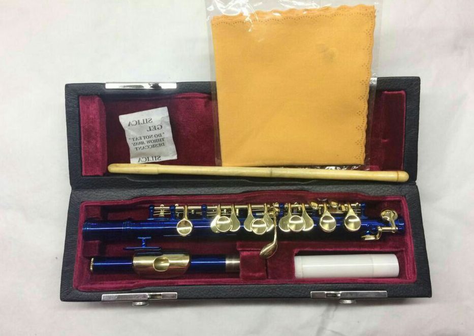 Metal blue and gold PICCOLO with case BRAND new perfect student | eBay