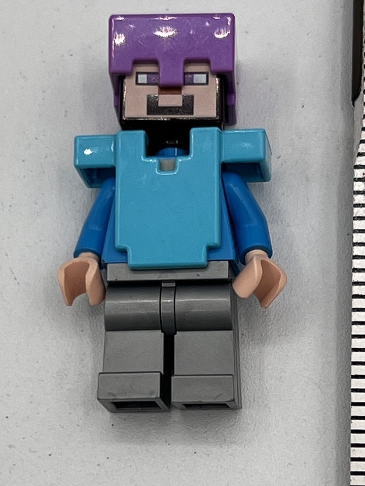 Lego Minecraft Steve - Diamond Helmet, and Armor Minifigure Figure | eBay