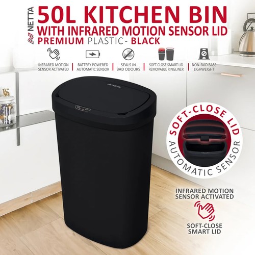 50L Sensor Bin for Kitchen - Large Touch-Free Automatic Motion Sensor ...