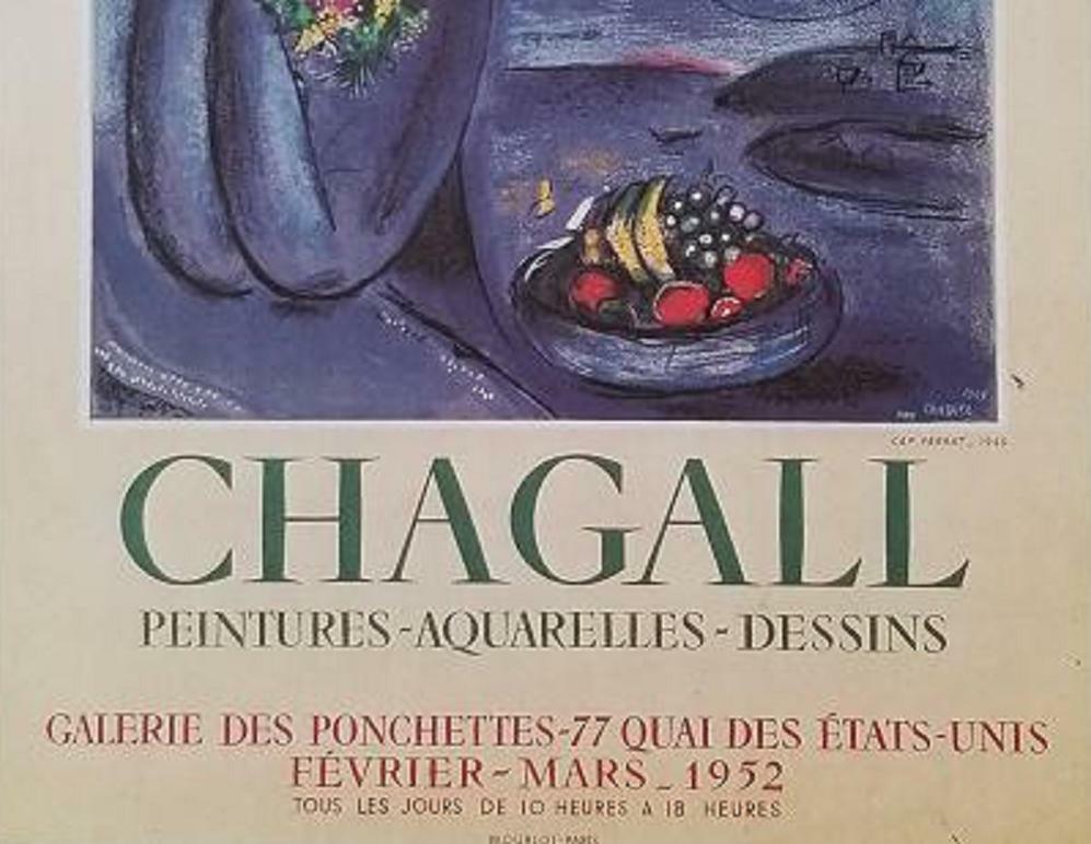 Marc Chagall "Saint Jean Cap Ferrat" Mourlot Poster offset Lithograph ...