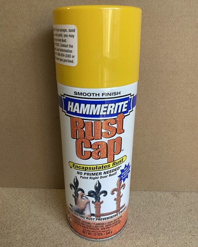 Hammerite Rust Cap Spray Enamel Paint Smooth Bright Yellow 42215 ...