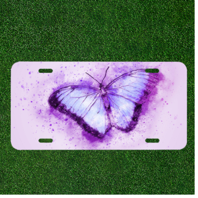 Custom Personalized License Plate Tag With Gorgeous Purple Butterfly ...