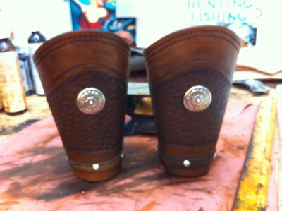 Classic Cowboy Roping Cuffs Hand Tooled Leather | eBay