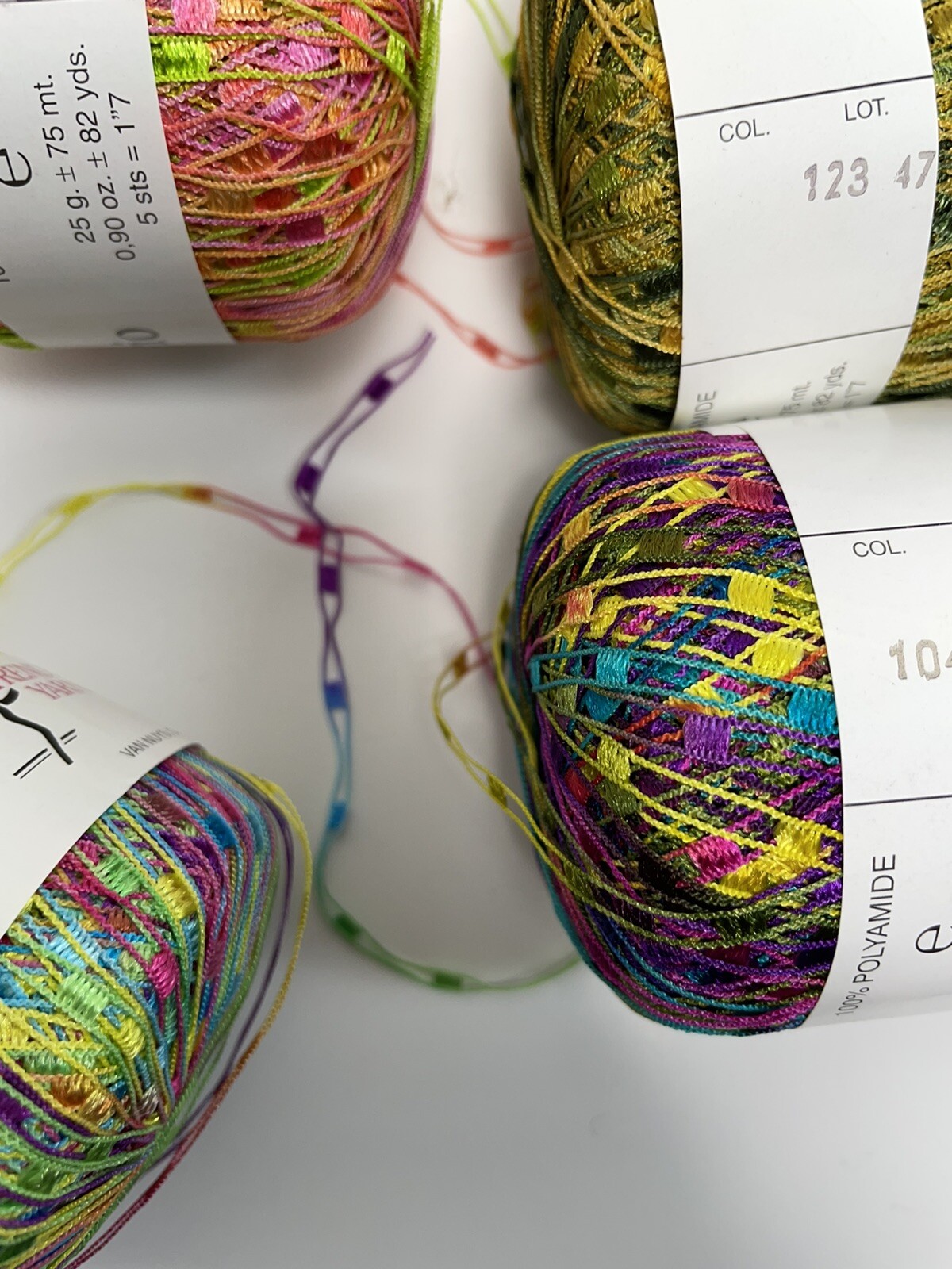 Trendsetters Yarn BINARIO ladder ribbon, big mixed lot of 22 multi ...