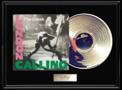 THE CLASH LONDON CALLING ALBUM FRAMED LP WHITE GOLD SILVER PLATINUM ...
