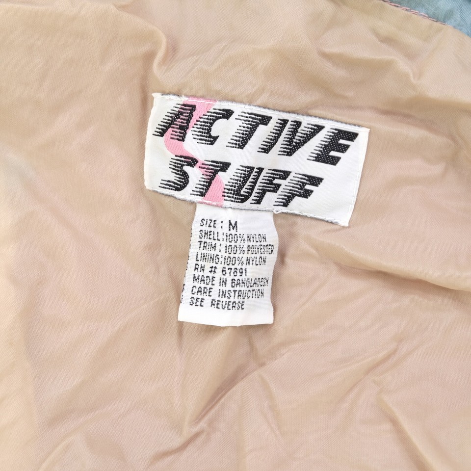 Rare Vintage ACTIVE STUFF Color Block Pattern Full Zip Track Jacket 80s ...