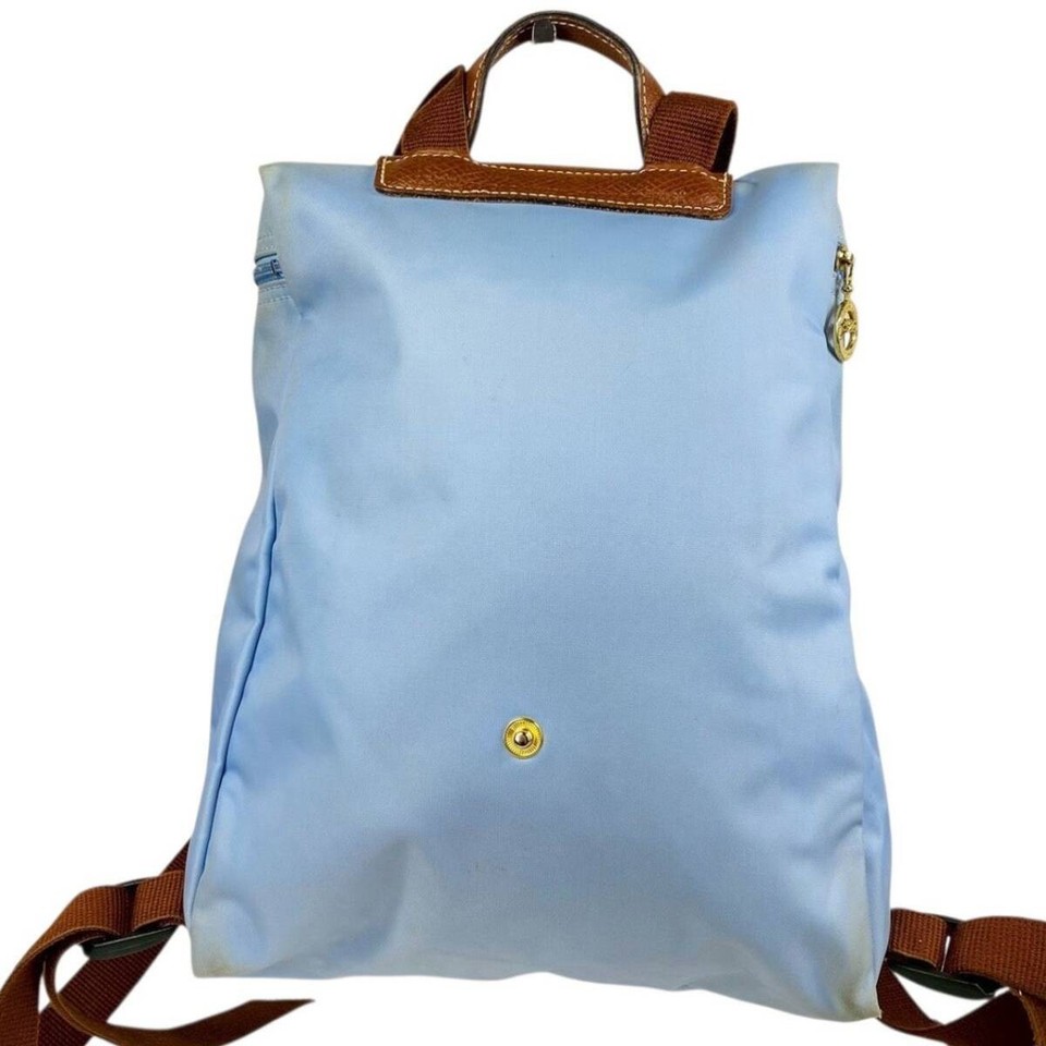 LONGCHAMP backpack Le Pliage nylon light blue large capacity cute 10a ...
