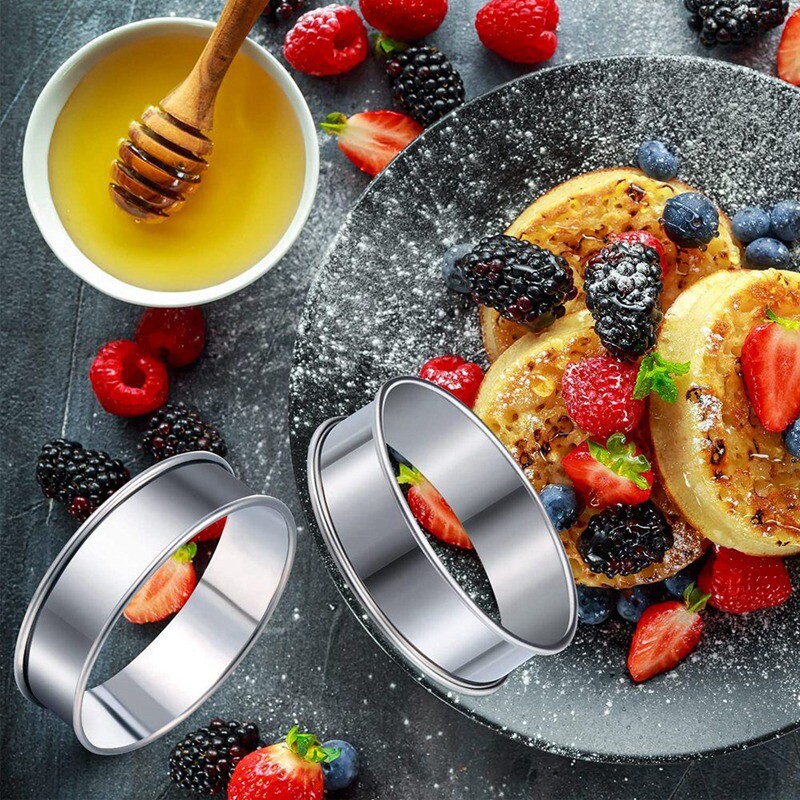 4 Inch Muffin Crumpet Rings, Set of 40 Stainless Steel Muffin Rings ...