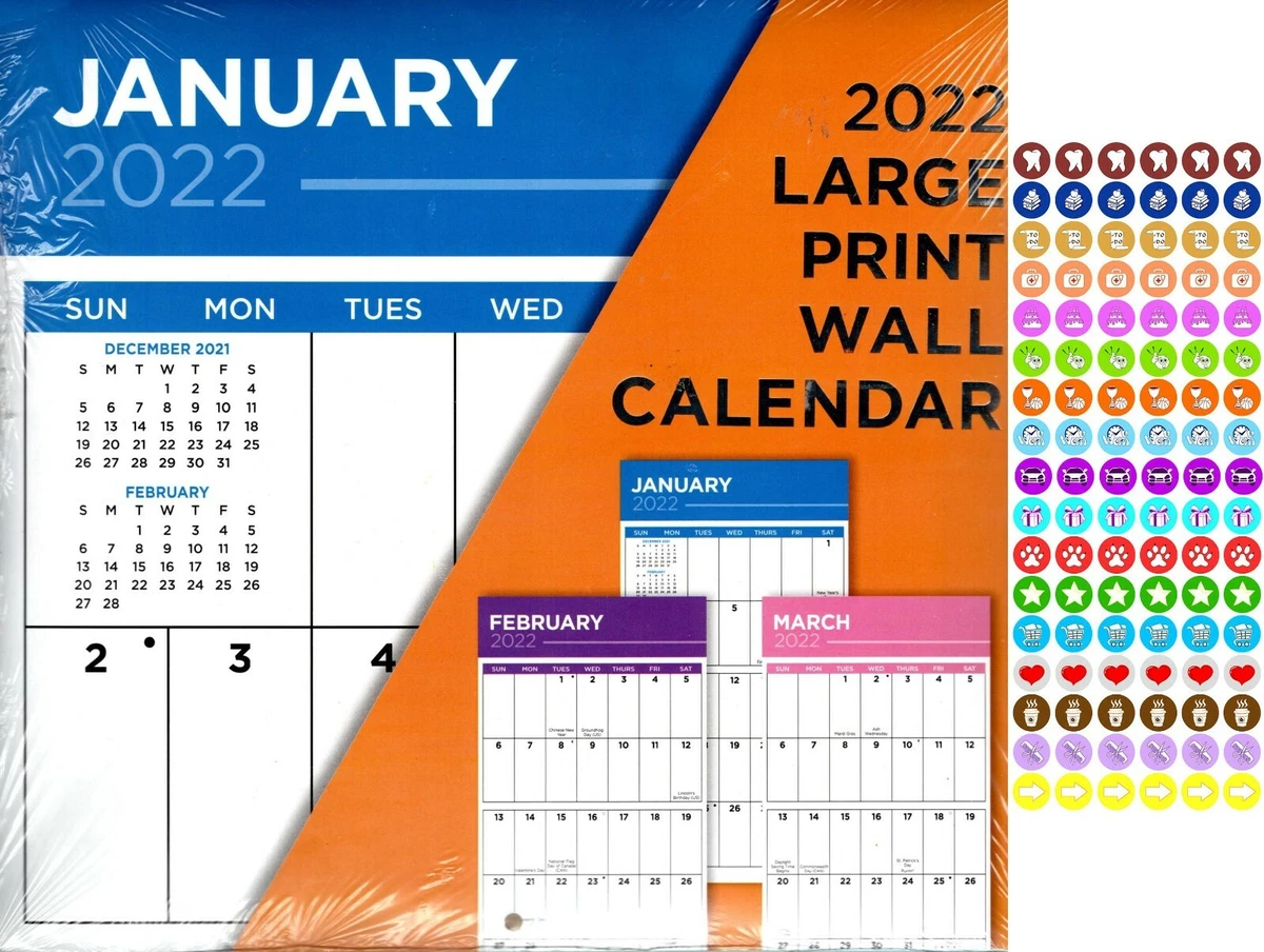2022 Calendar Large Print